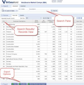 Access ValuSource Market Comps Data - ValuSource Support