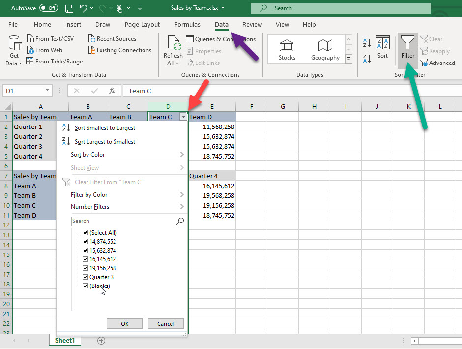 Using The Filter Function To Find Blank Cells ValuSource Support