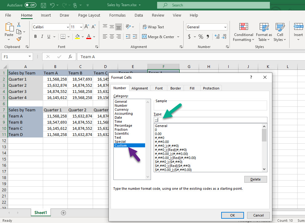 Hiding Text In Excel ValuSource Support