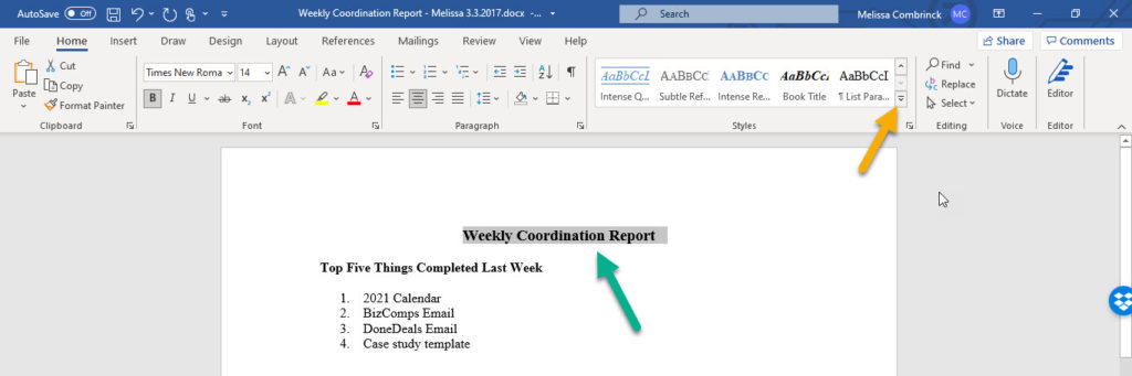 Using Styles in Word - ValuSource Support