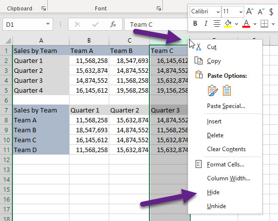 Simplify Data Analysis In Excel By Hiding Columns ValuSource Support