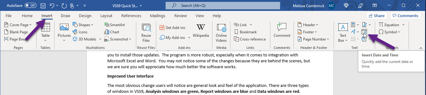 Auto Update The Date And Time In Word ValuSource Support