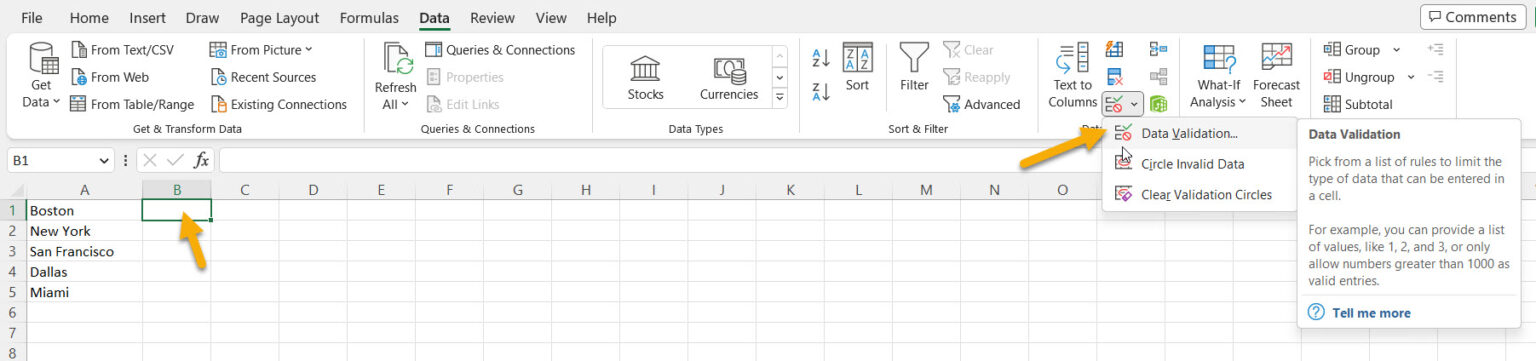 How To Create A Drop Down List In Excel Valusource Support 5911