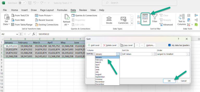 Sorting data in Excel worksheets - ValuSource Support