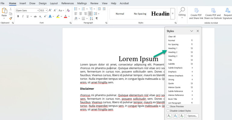 Use “Styles” to Control Formatting Consistently and Build Automatic Tables of Contents ...